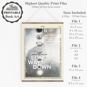 Printable 'long Way Down' Book Cover Art Prints, Modern Verse Print ...