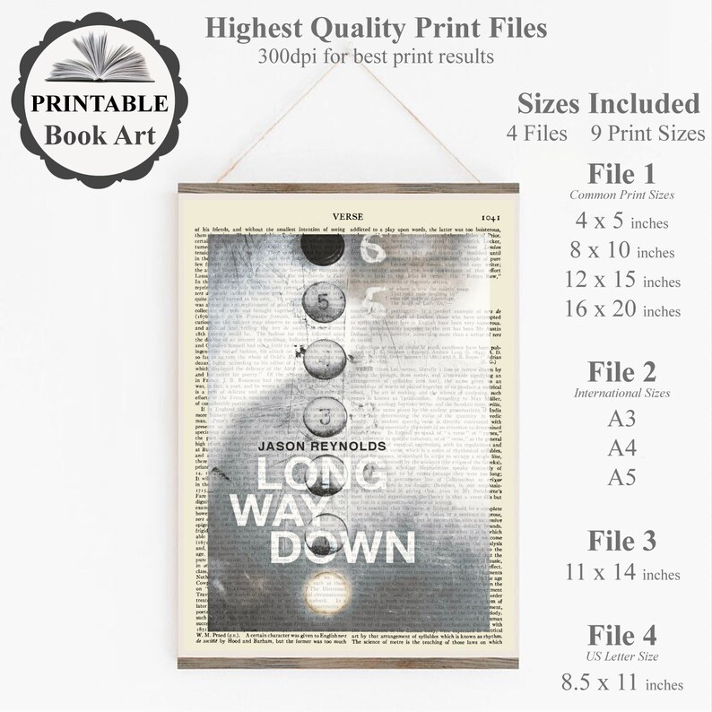 Printable 'long Way Down' Book Cover Art Prints - Etsy