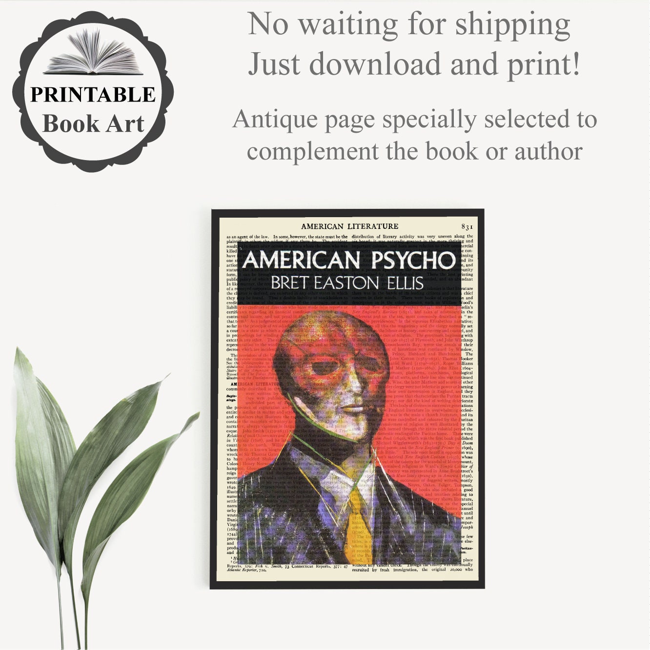 Printable 'American Psycho' Book Cover Art Print | Etsy