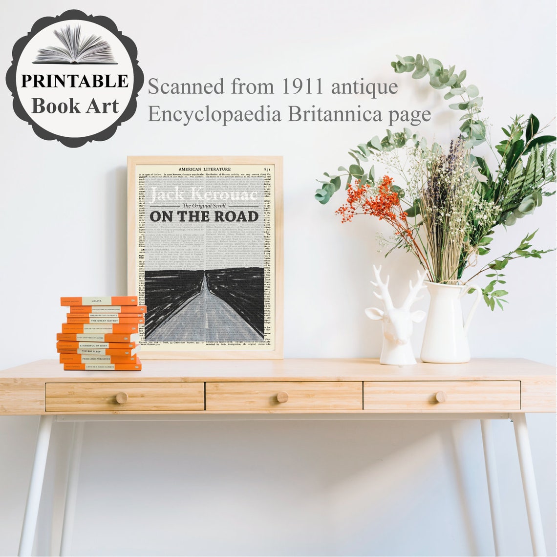 Printable 'on the Road' Book Cover Print, Vintage Jack Kerouac Poster ...