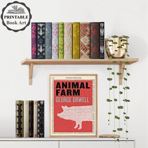Printable 'animal Farm' Literary Print, George Orwell Book Cover Print ...