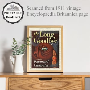 Printable Book Art 'the Long Goodbye' on Old Page, Vintage Fiction ...