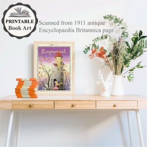 Printable 'rapunzel' Book Cover Art Print, Kids Room Wall Art, Nursery ...