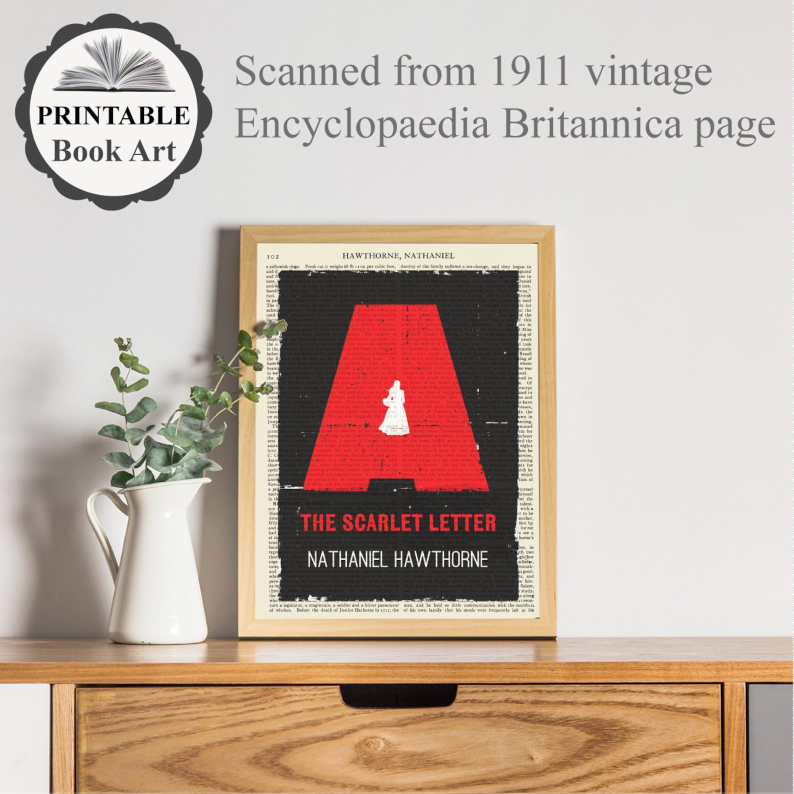Printable the Scarlet Letter Poster Book Lover Gift Book - Etsy