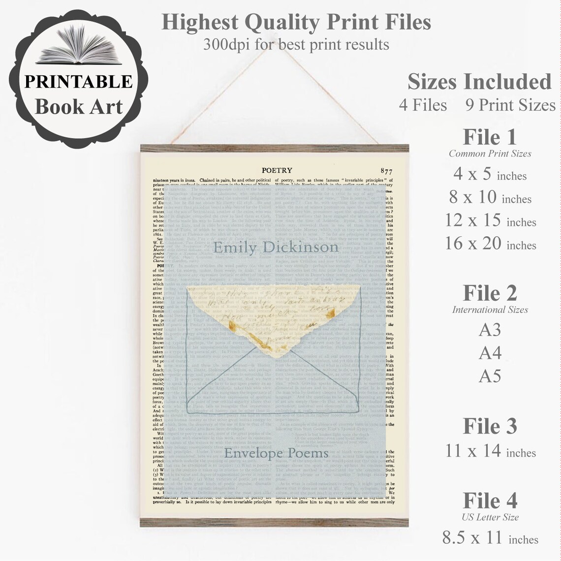 Printable 'envelope Poems' Book Cover Print Emily - Etsy