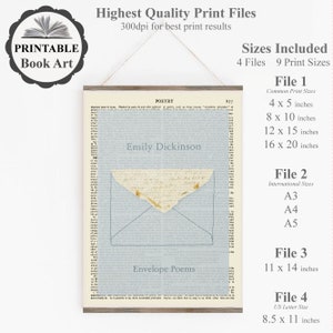 Printable 'envelope Poems' Book Cover Print, Emily Dickinson Poster on ...