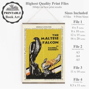 Printable Book Cover 'the Maltese Falcon' on Old Page, Hardboiled ...
