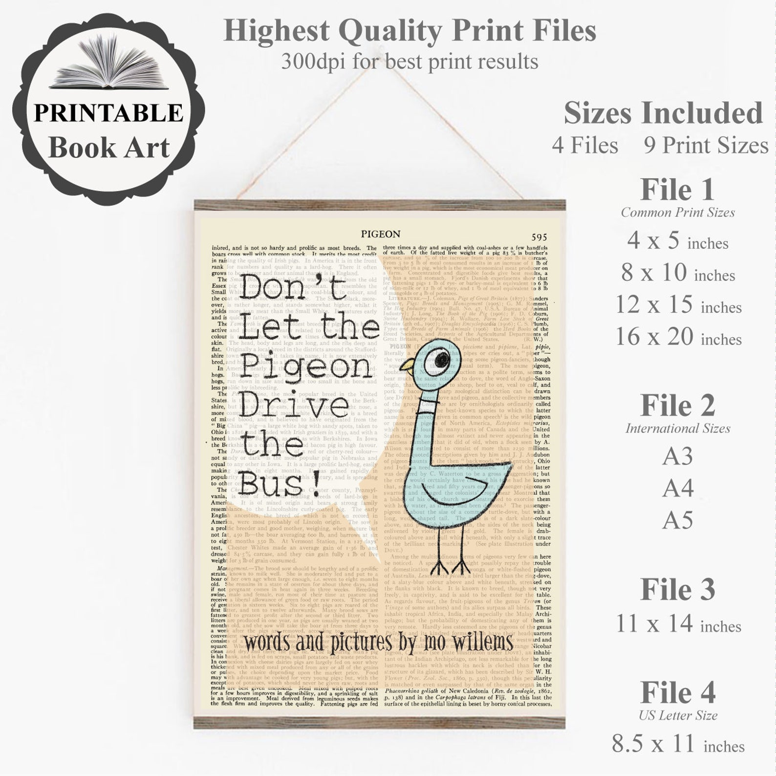 Printable 'don't Let the Pigeon Drive the Bus' - Etsy