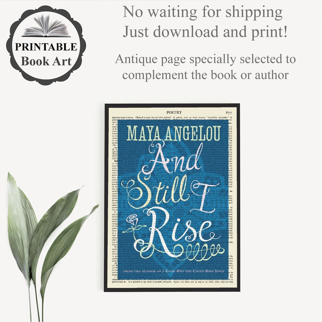 Printable 'and Still I Rise' Maya Angelou Book Cover Prints, Instant ...