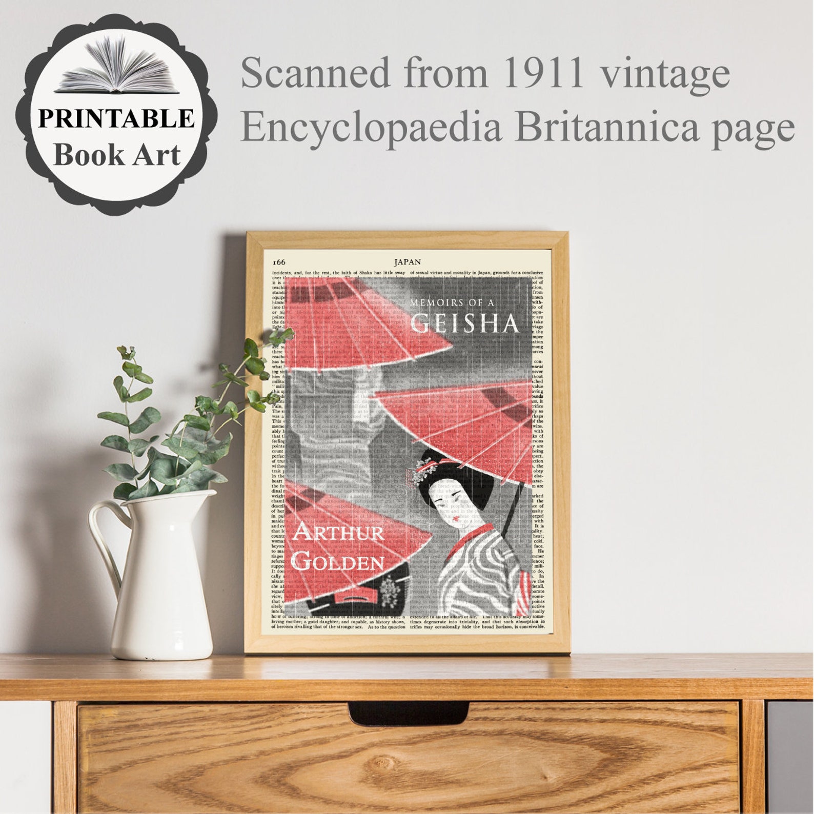 Printable 'memoirs of a Geisha' Book Cover Art Poster, the Book Jacket ...
