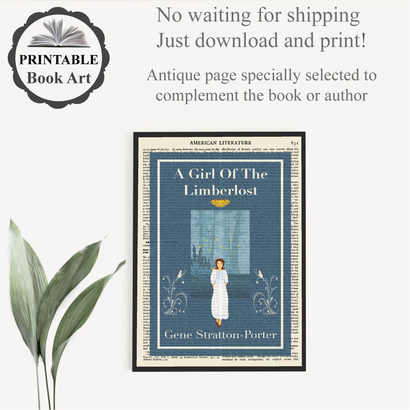 Printable 'A Girl Of The Limberlost' Book Cover Art | Etsy