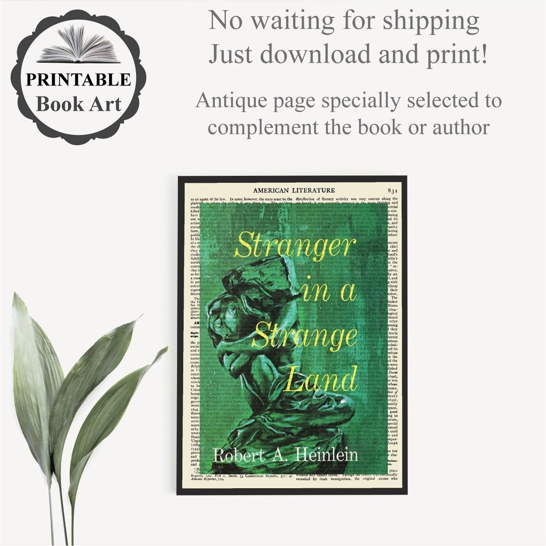 Printable 'stranger in A Strange Land' Book Cover Print on Old Page ...