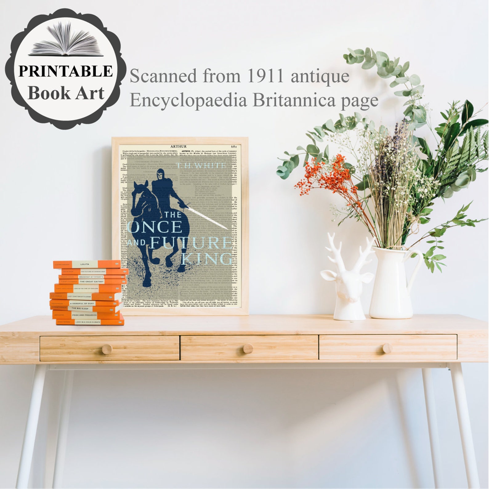 Printable 'The Once And Future King' Book Cover Print | Etsy