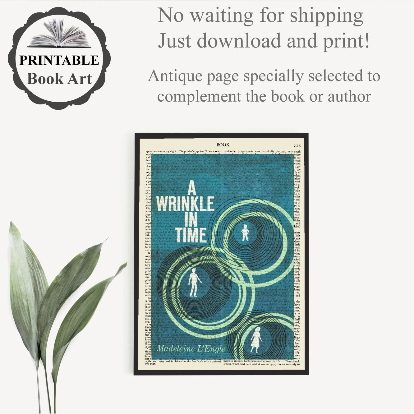 Printable Book Art Madeleine Lengle's A Wrinkle in Time | Etsy