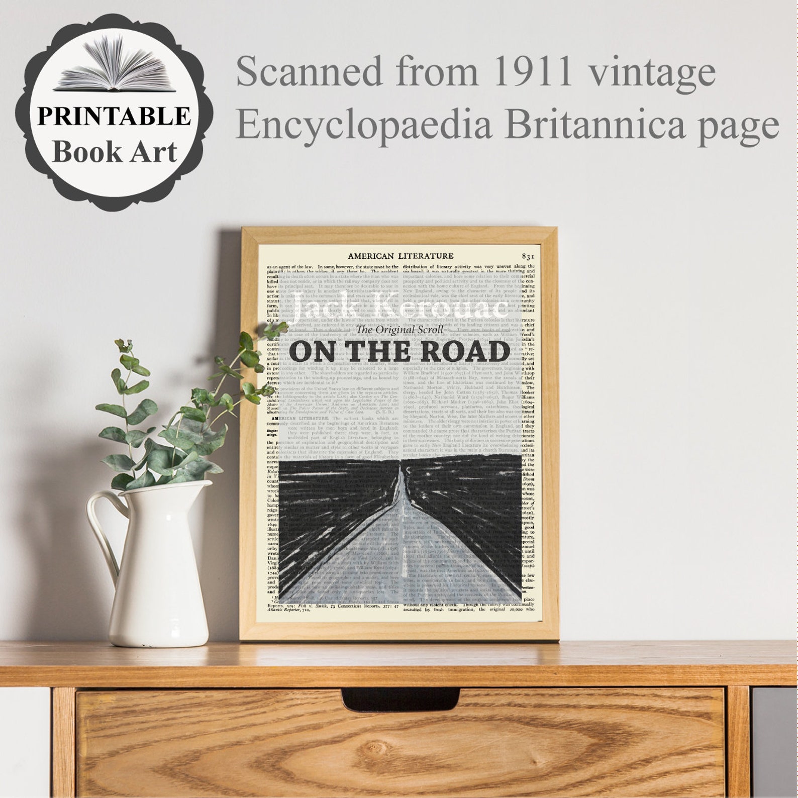 Printable 'on the Road' Book Cover Print, Vintage Jack Kerouac Poster ...