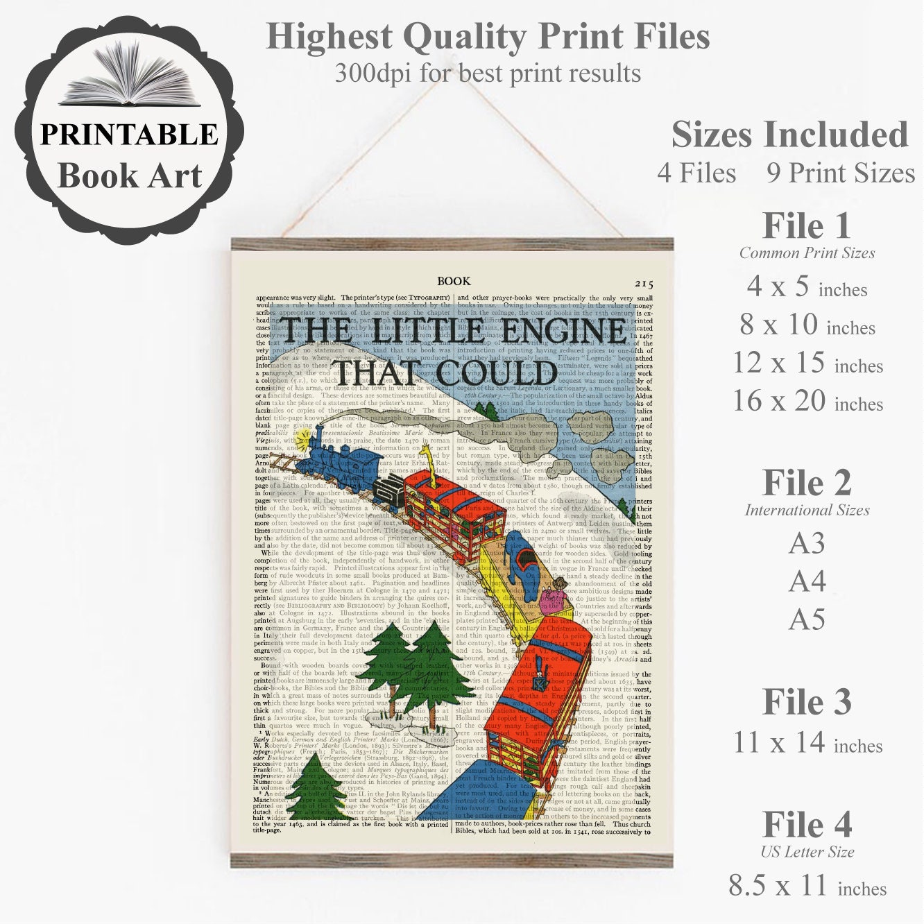 Printable Kids Room Wall Art Print 'the Little Engine | Etsy