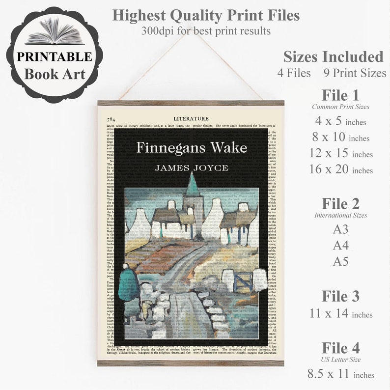 Printable Art 'finnegan's Wake' Book Cover Poster - Etsy