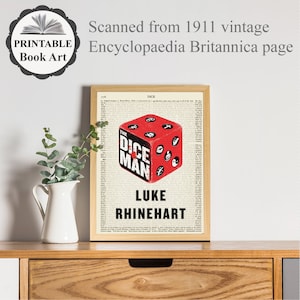 Printable 'the Dice Man' Book Cover Art Print on Upcycled Page ...