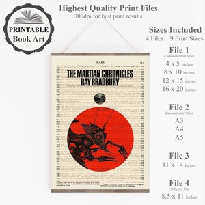 Printable 'the Martian Chronicles' Book Cover Art on Antique ...