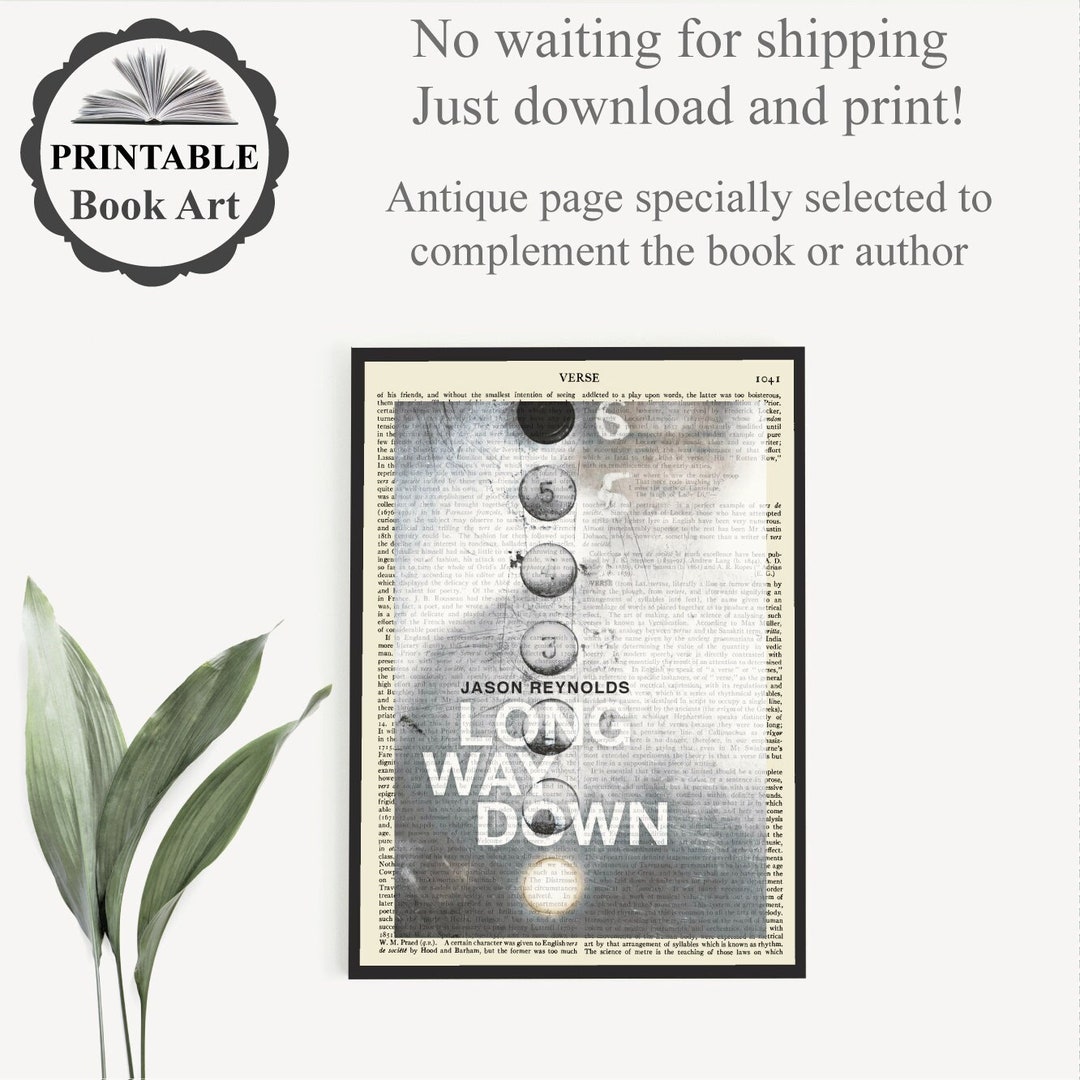 Printable 'long Way Down' Book Cover Art Prints, Modern Verse Print ...