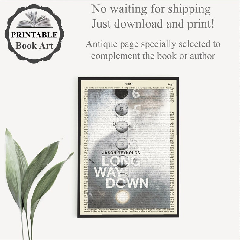 Printable 'long Way Down' Book Cover Art Prints - Etsy