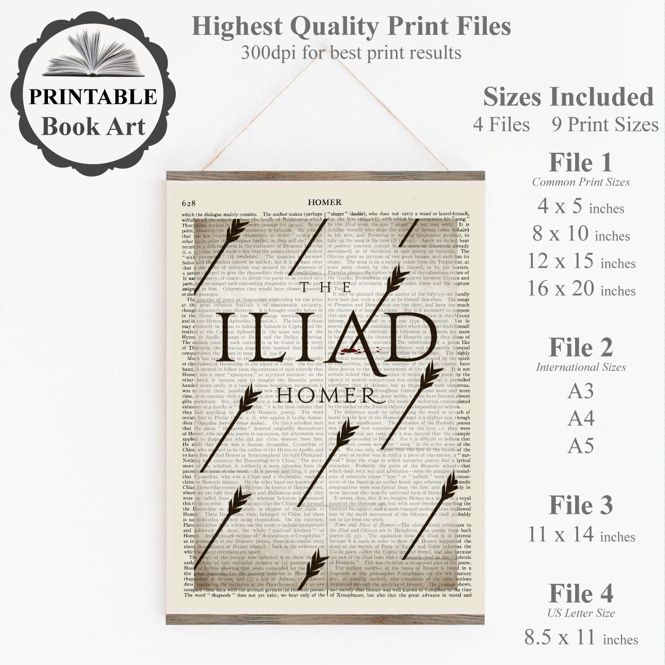 Printable 'the Iliad' Book Cover Art Prints Homers - Etsy