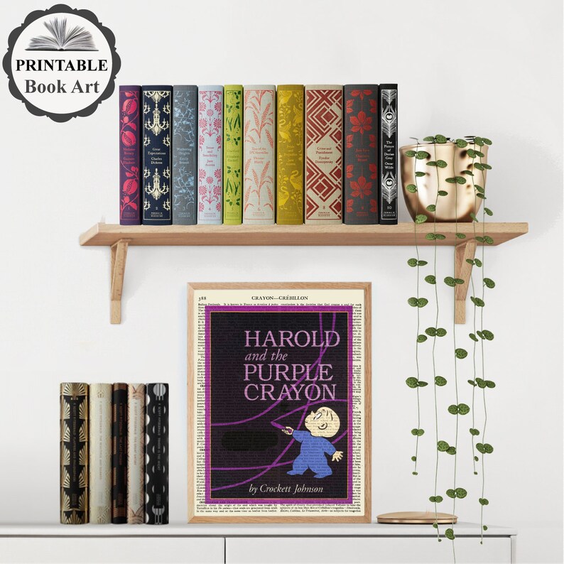 Printable 'Harold and the Purple Crayon' Book Poster | Etsy