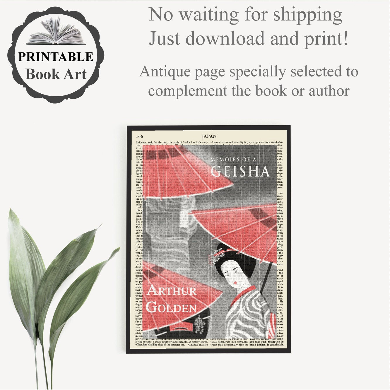 Printable 'Memoirs of a Geisha' Book Cover Art Poster | Etsy