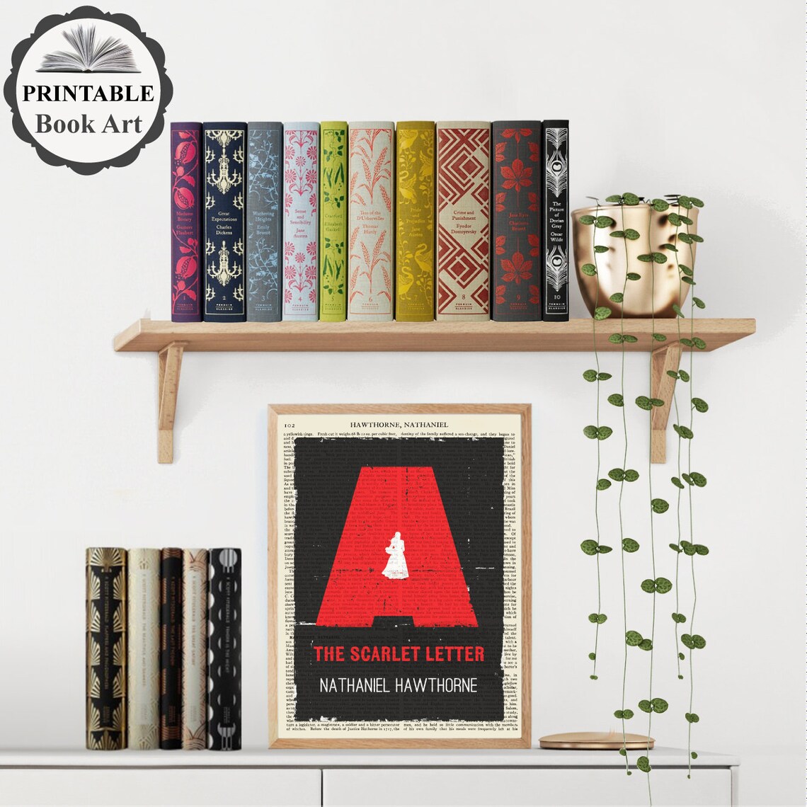 Printable the Scarlet Letter Poster, Book Lover Gift, Book Cover Art ...
