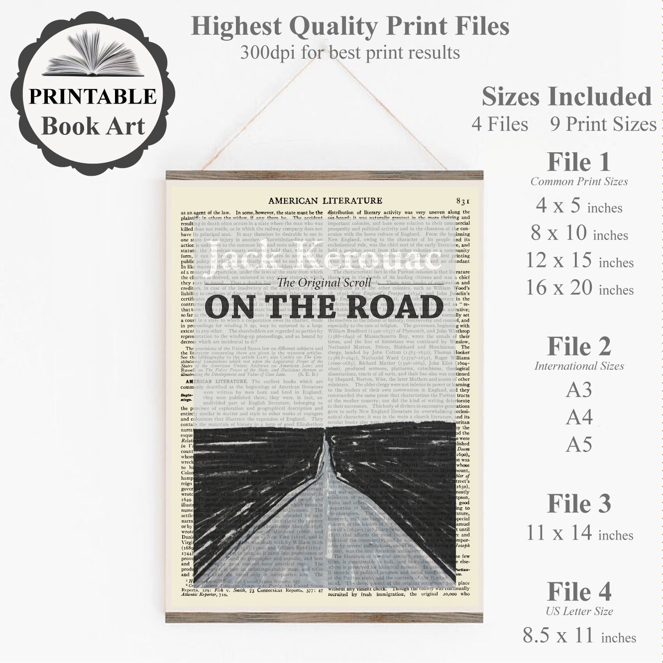Printable 'On The Road' Book Cover Print Vintage Jack | Etsy