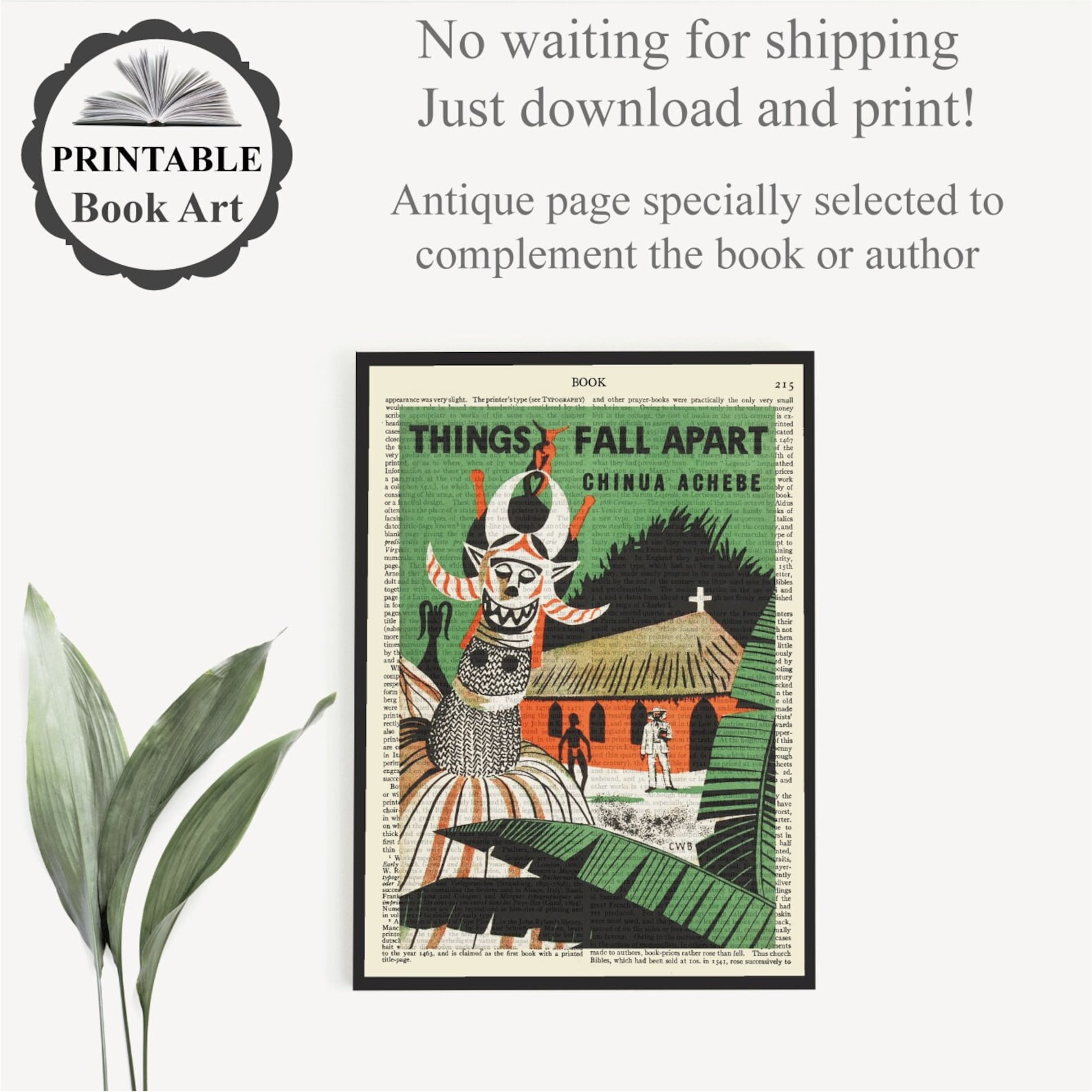 A Downloadable 'things Fall Apart' Book Art Print on a Vintage 1911 ...