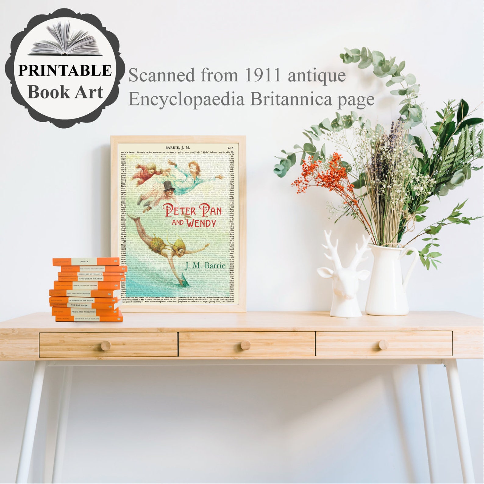 Printable 'peter Pan and Wendy' Book Cover Art Print - Etsy