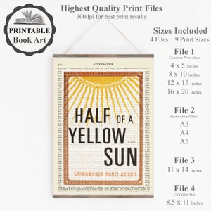 Printable 'half of A Yellow Sun' Book Cover Print on Old Page ...