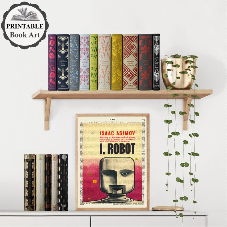 Printable 'I Robot' Book Cover on an Antique - Etsy