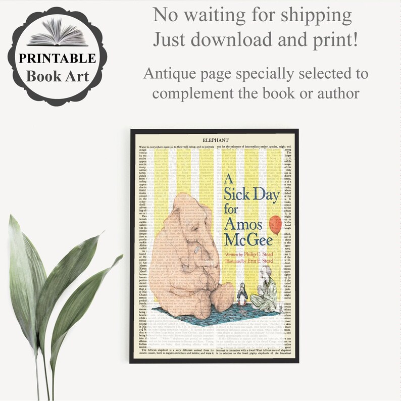 Printable 'A Sick Day for Amos Mcgee' Book Poster Print on Old ...