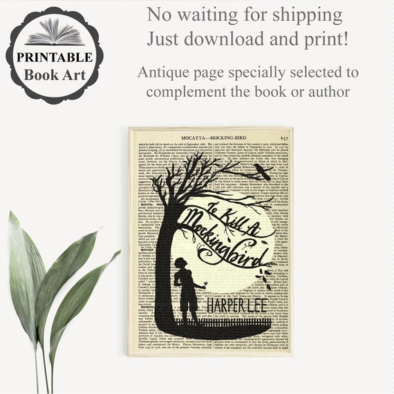 Printable To Kill A Mockingbird by Harper Lee Book Cover Page, On ...