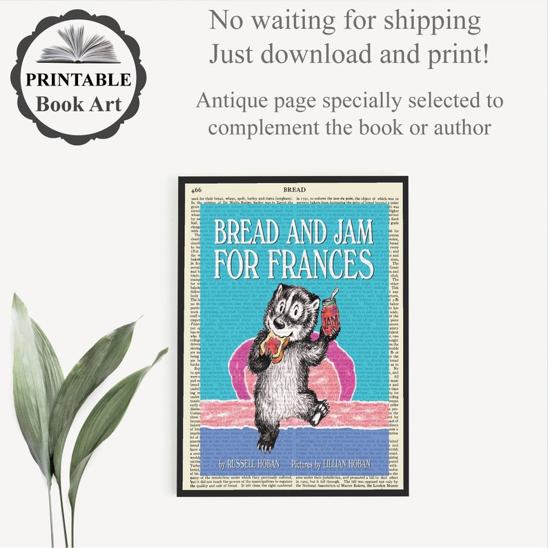 Printable 'bread and Jam for Frances' Book Poster - Etsy