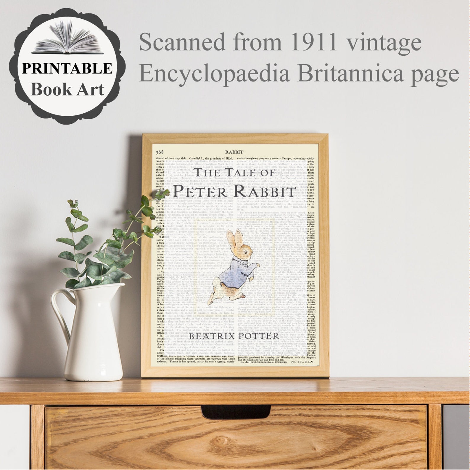 Downloadable 'the Tale of Peter Rabbit' on an Old | Etsy