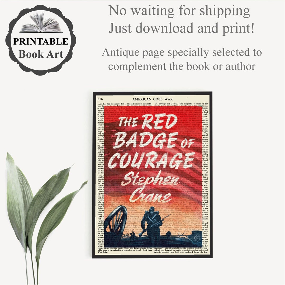 Printable Book Cover 'the Red Badge of Courage' Art Print, American ...