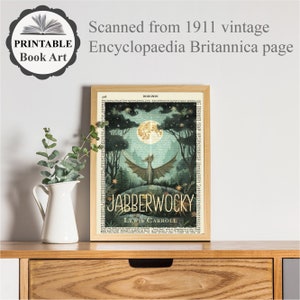 Printable Cover Art for 'jabberwocky' Poetry Book Cover Print on a ...