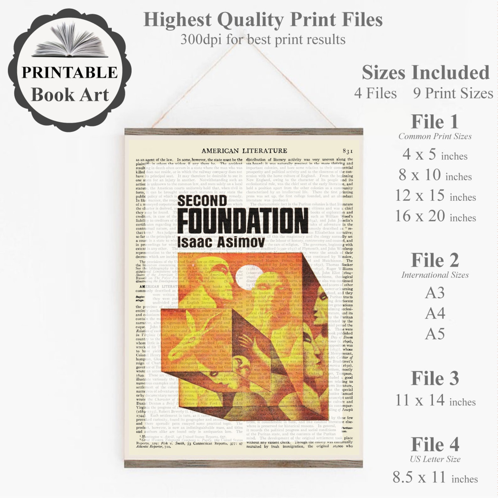 Printable 'second Foundation' Book Cover Poster on Old - Etsy