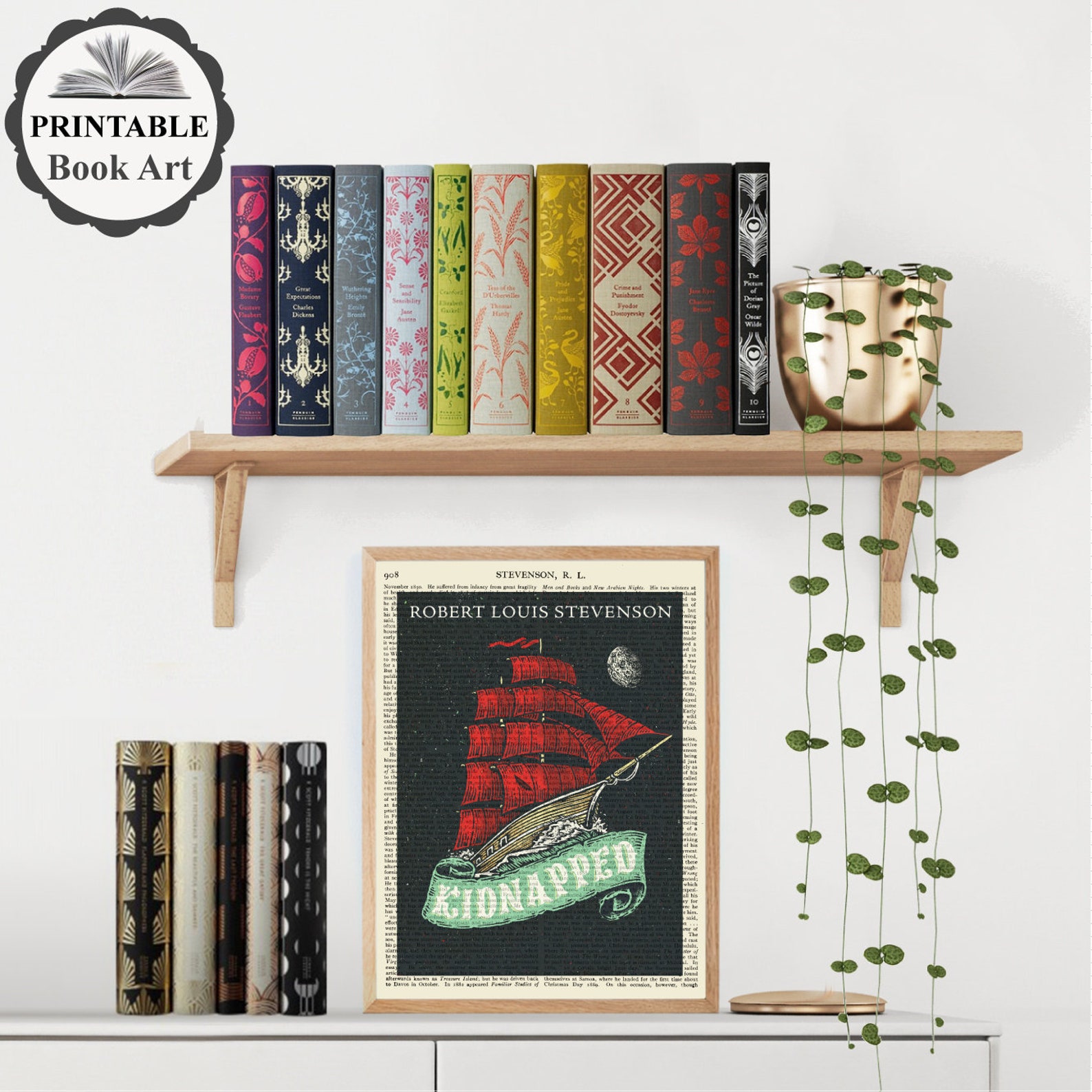 A Printable 'kidnapped' Book Poster on an Old Page, Robert Louis ...