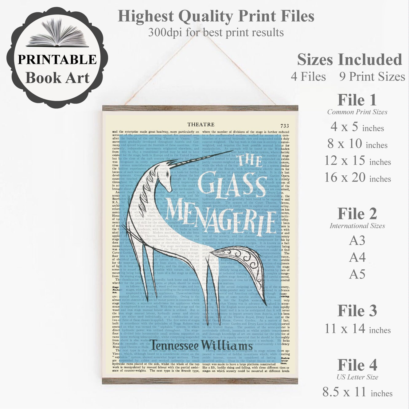 Downloadable 'the Glass Menagerie' Art Print on Old - Etsy