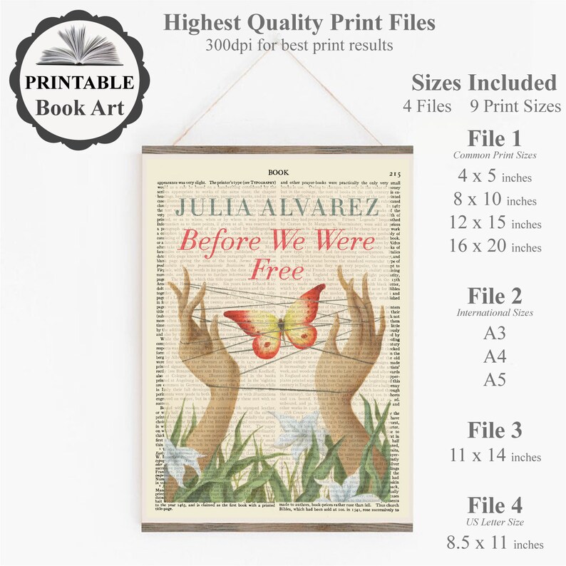 Printable Book Cover Art 'before We Were Free', Young Adult Book Art ...