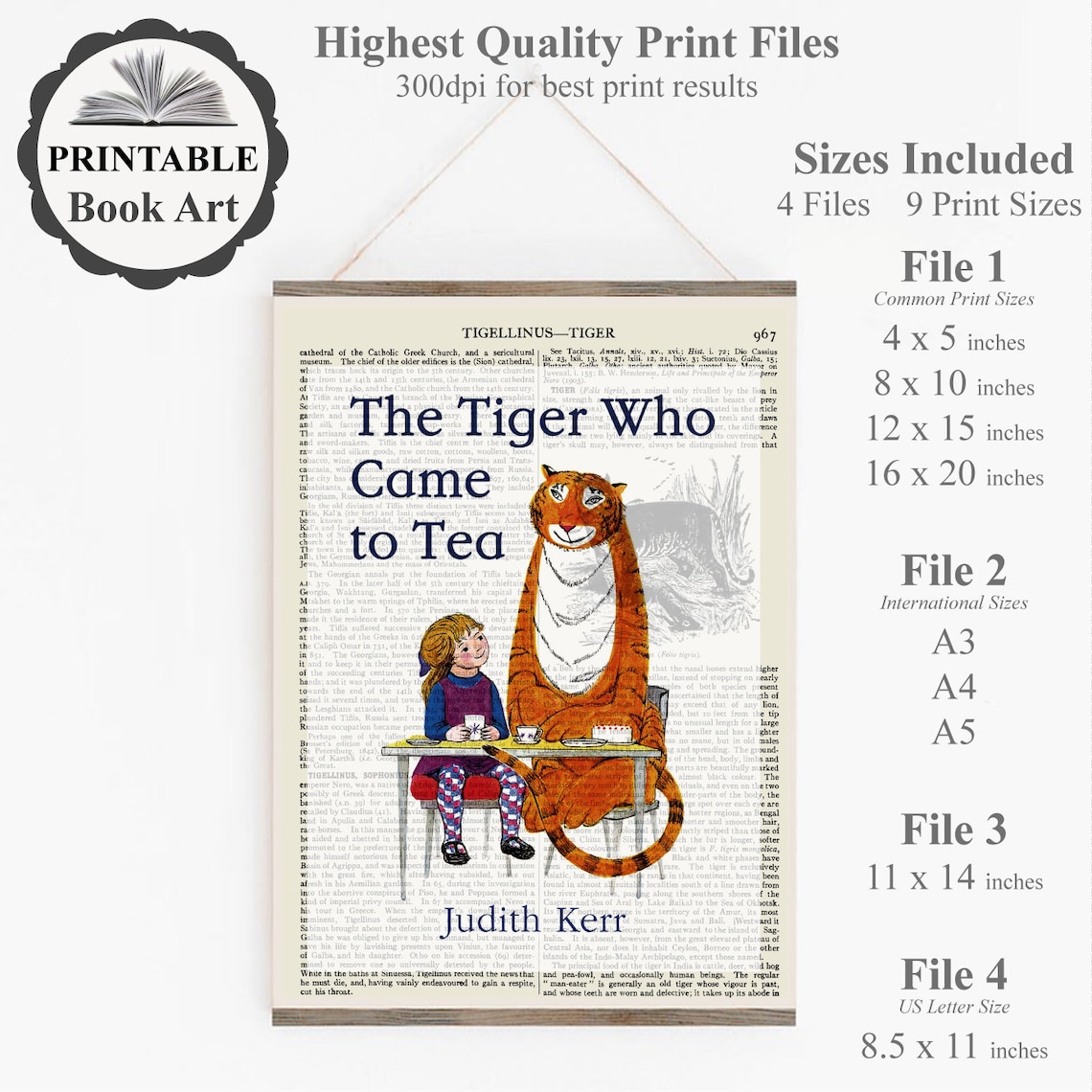 Printable 'The Tiger Who Came To Tea' Book Art Print | Etsy