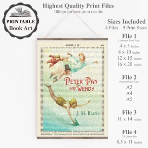 Printable 'peter Pan and Wendy' Book Cover Art Print - Etsy