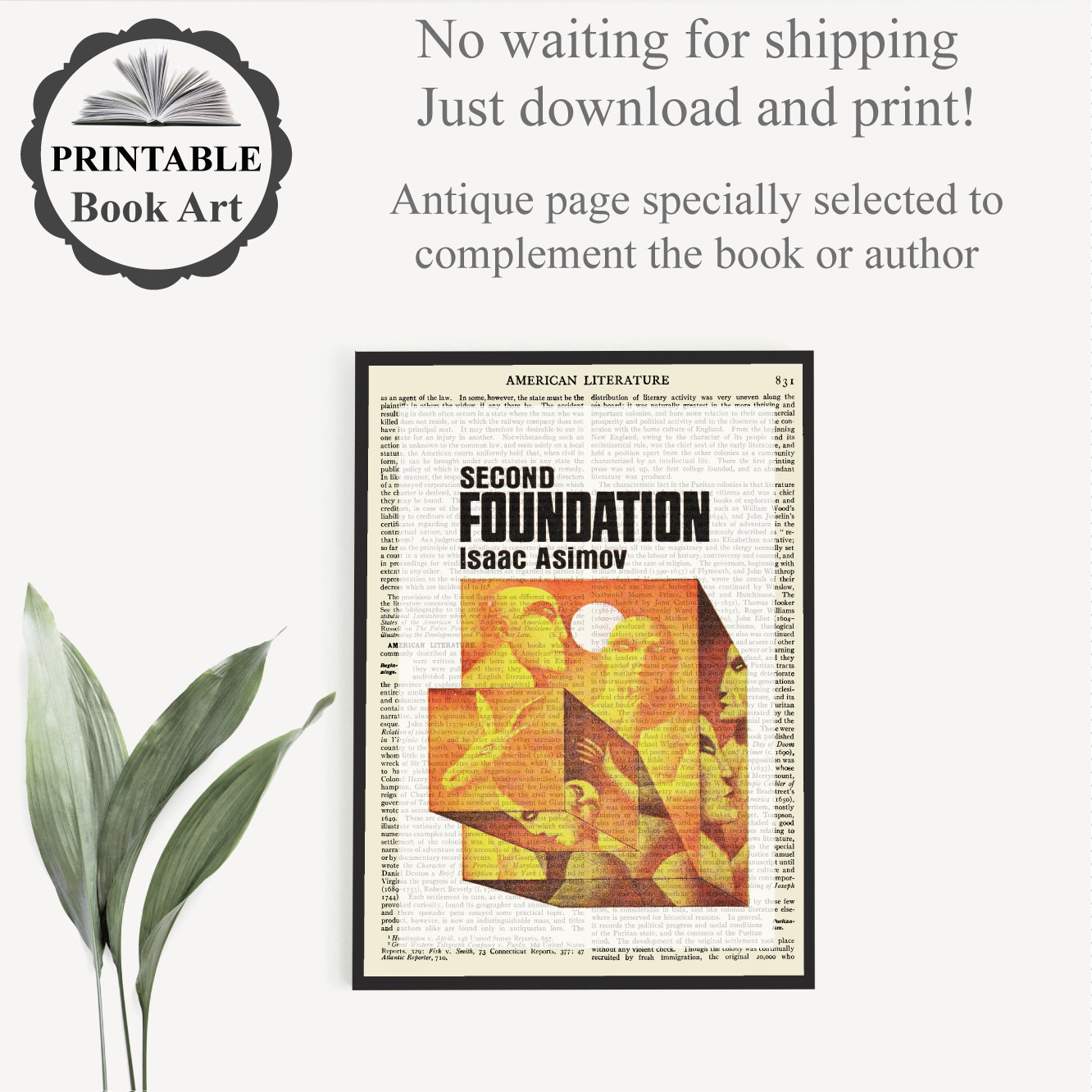Printable 'second Foundation' Book Cover Poster on Old - Etsy