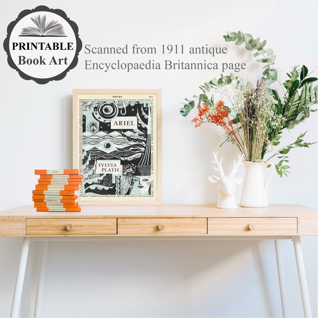 Printable 'ariel' Book Cover Art Prints, Sylvia Plath Print, Poetry ...