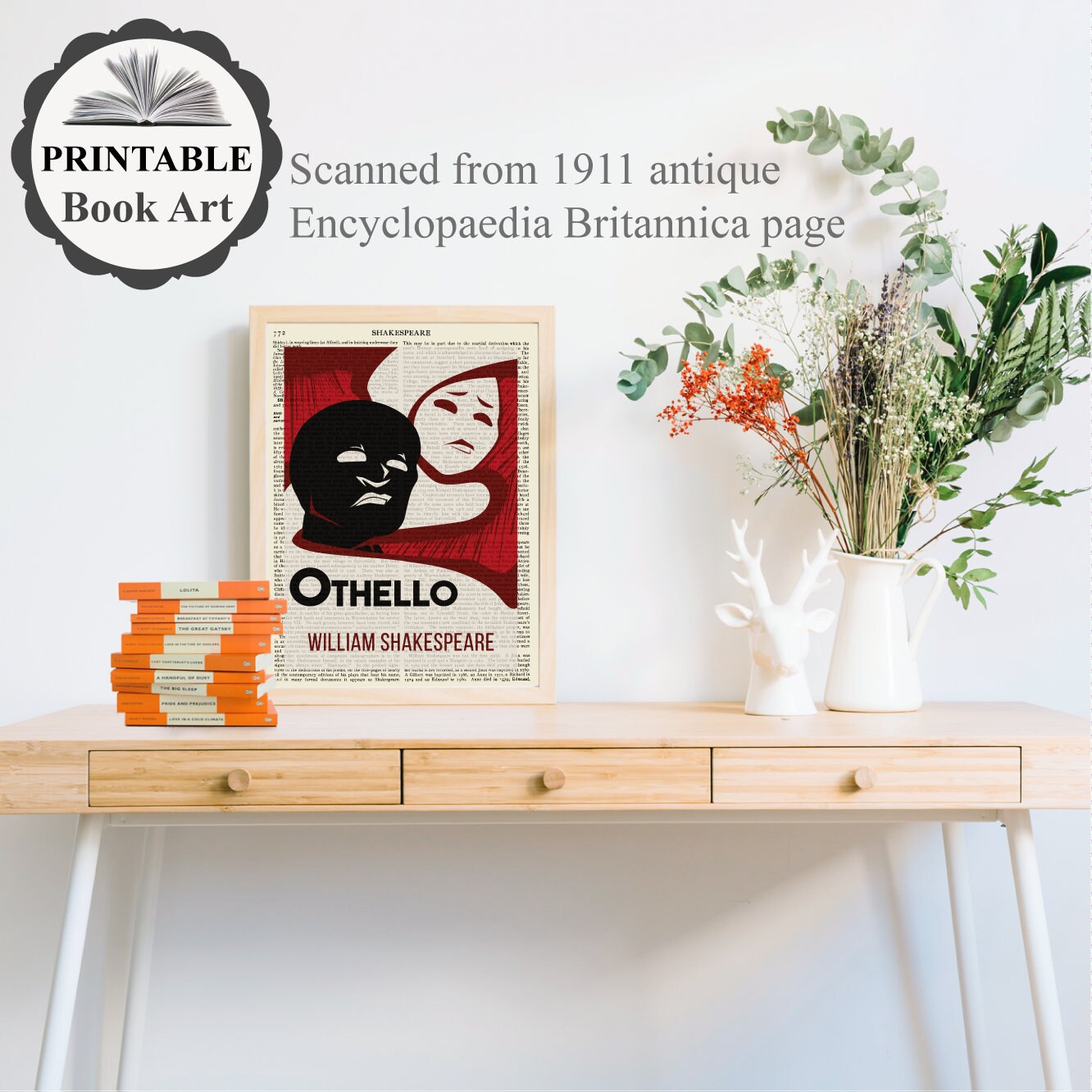 Othello Printable Play Book Cover Poster Shakespeare Literary | Etsy