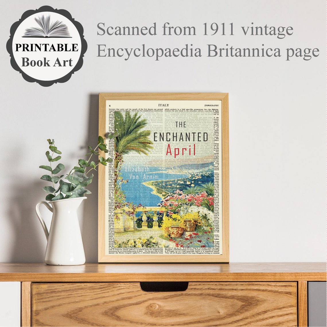 Printable 'the Enchanted April' Book Cover Poster, Instant Download ...